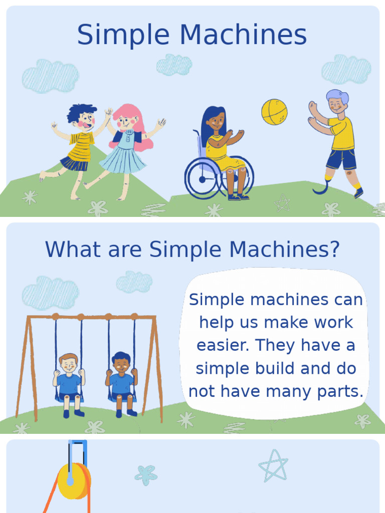 Blue Colorful Animated Illustration Simple Machines Presentation | PDF