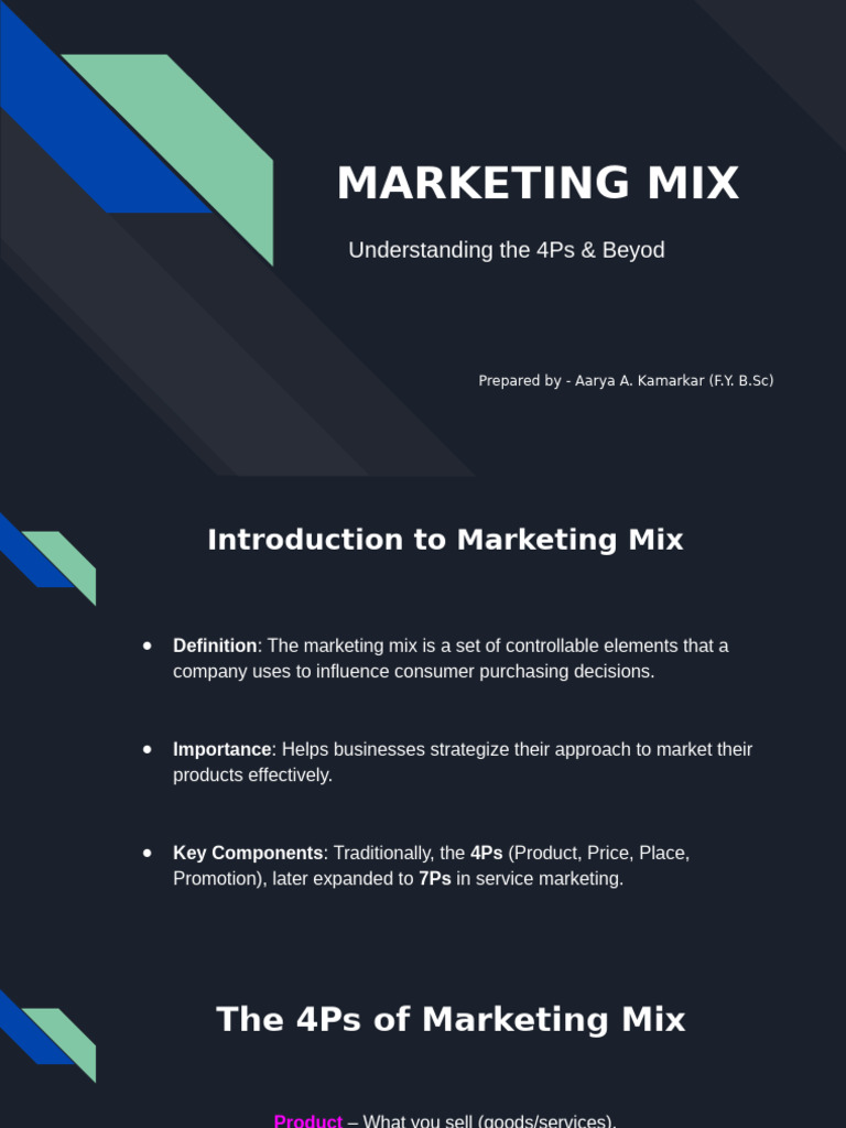 Marketing Mix: 4Ps & 7Ps Explained | PDF | Marketing | Pricing
