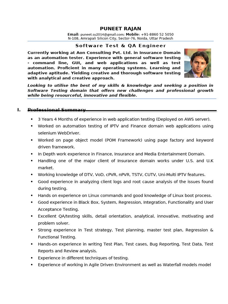 Resume Automation Testing | PDF | Selenium (Software) | Software Testing
