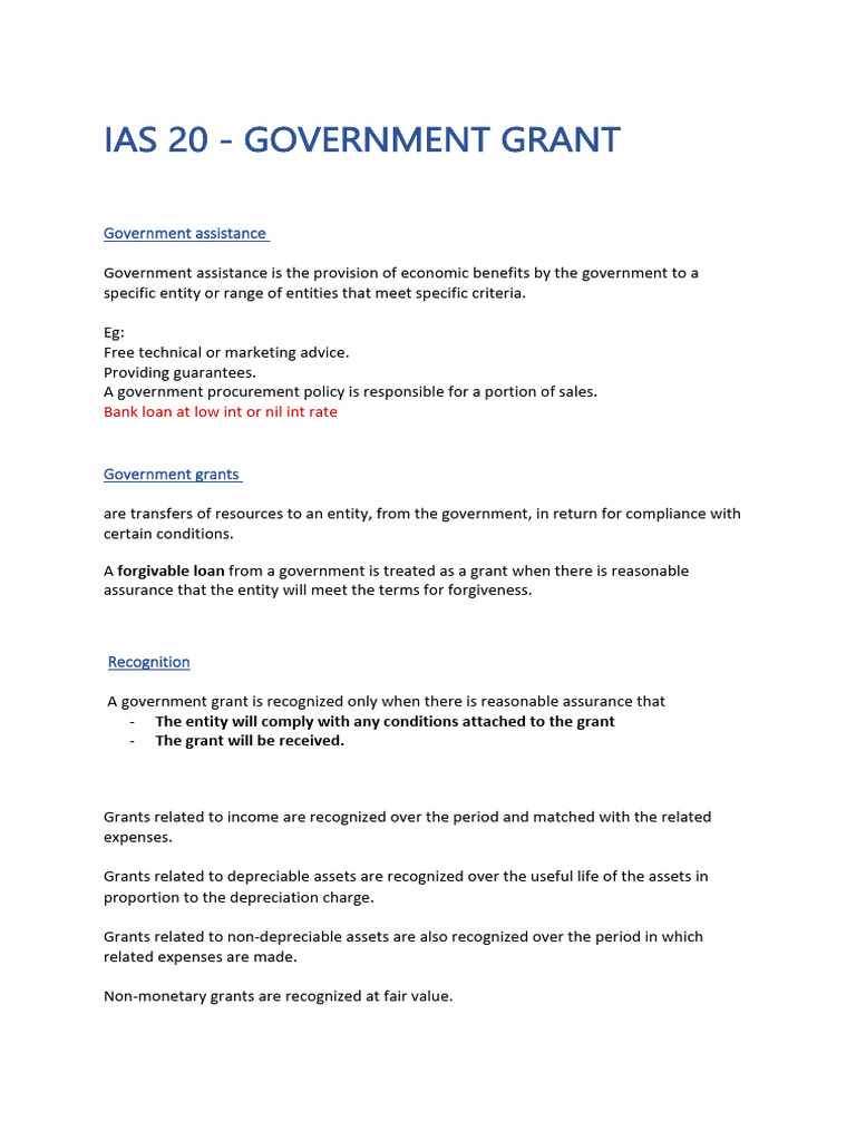 IAS 20 - Grant | PDF
