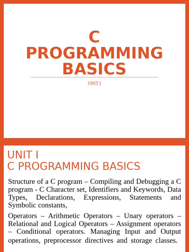 C Programming Basics Overview | PDF | Pointer (Computer Programming ...