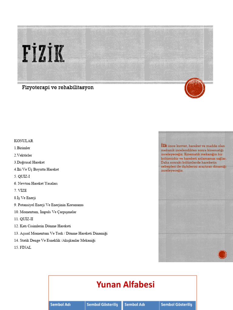 Fizik - 1 KONU ANLATIM | PDF
