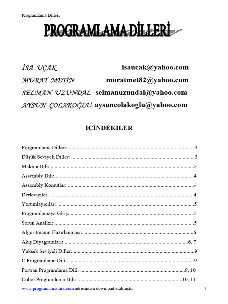 Programlama Dilleri | PDF