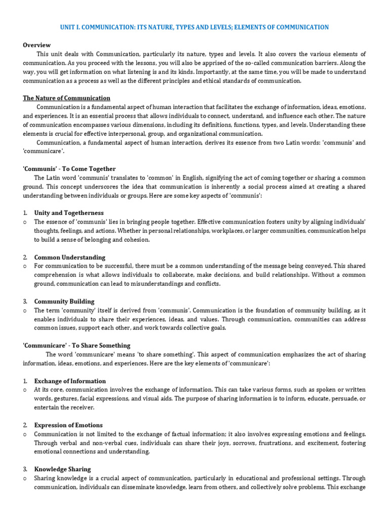 UNIT-1-4-NEW-GE-5-MODULE-09.2024-students-copy | PDF | Communication ...