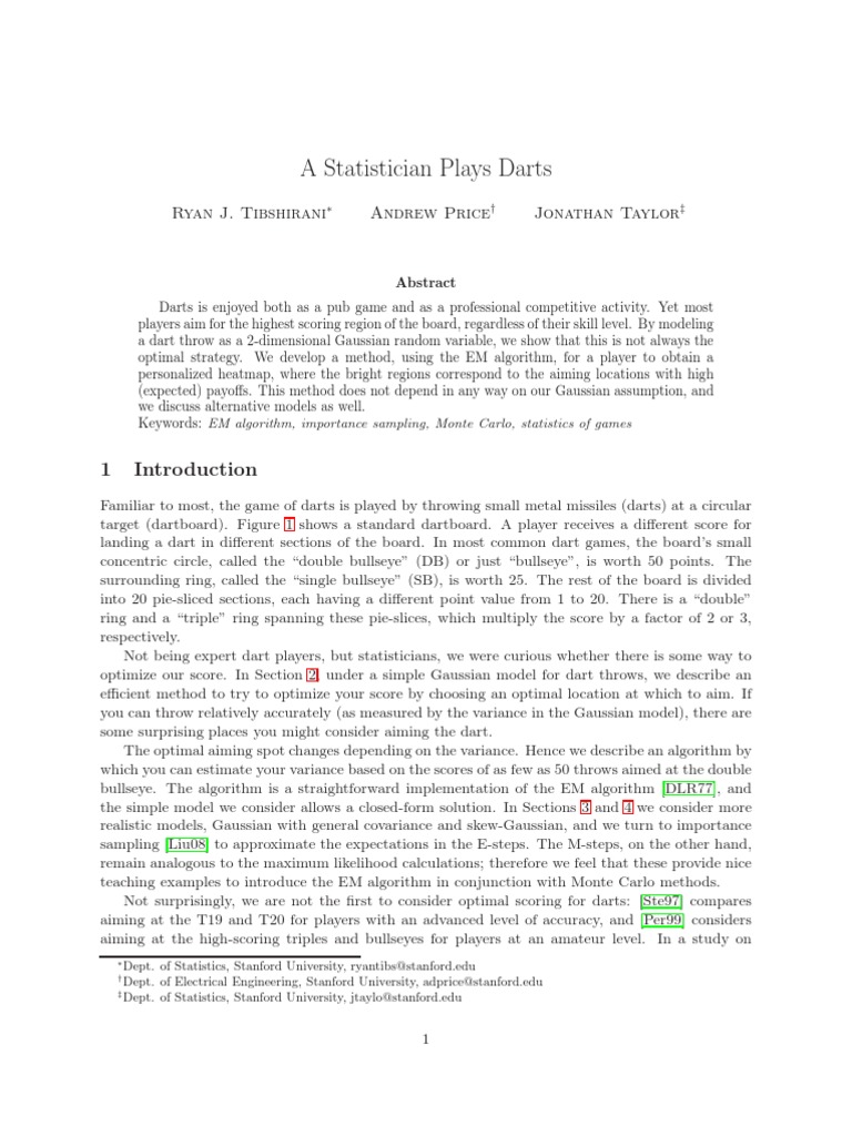 Darts | PDF | Normal Distribution | Fast Fourier Transform