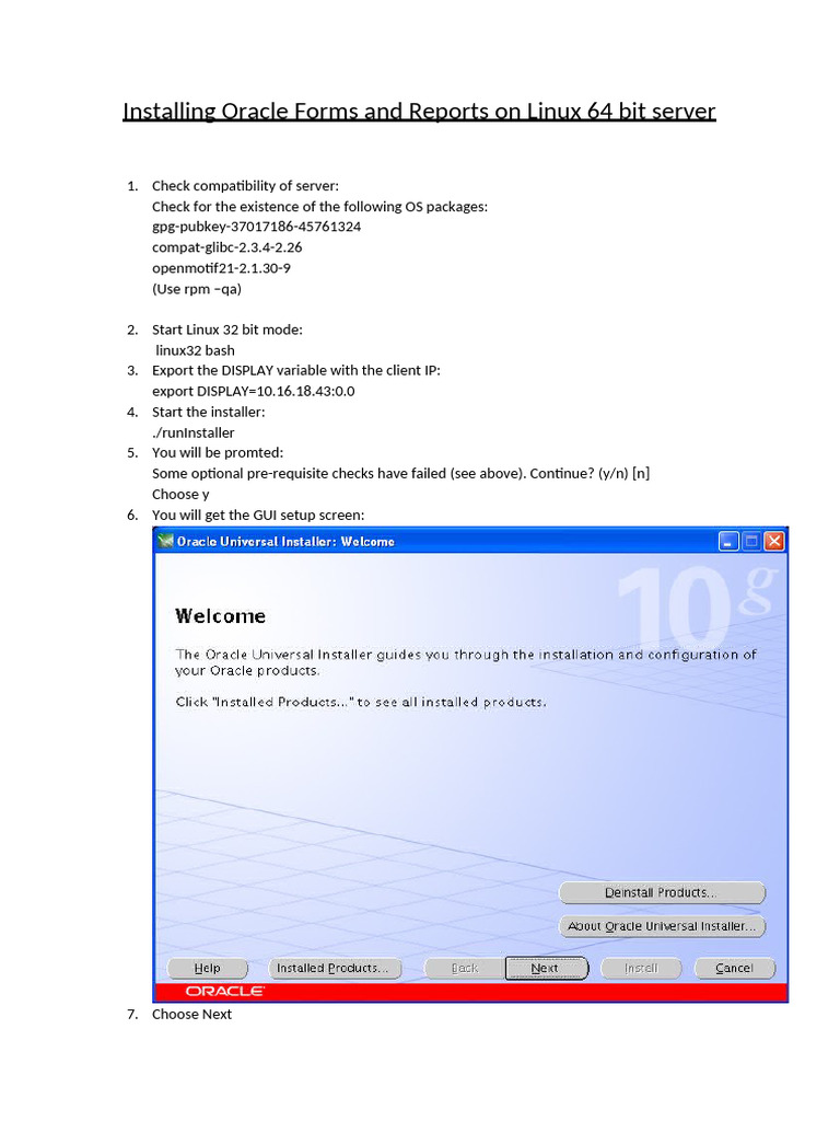 Installing Oracle Forms and Reports On Linux 64 Bit Server | PDF