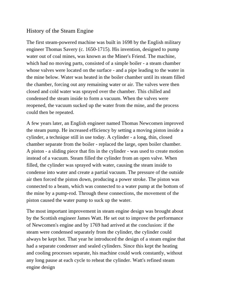 History of The Steam Engine | PDF | Steam Engine | Engines