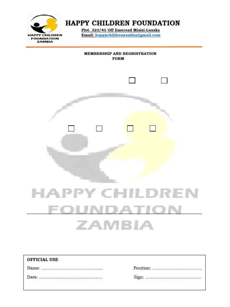 Happy Children Foundation Membership Form | PDF | Justice | Crime ...
