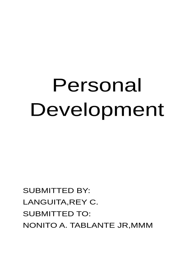 Personal Development | PDF | Psychological Resilience | Goal Setting