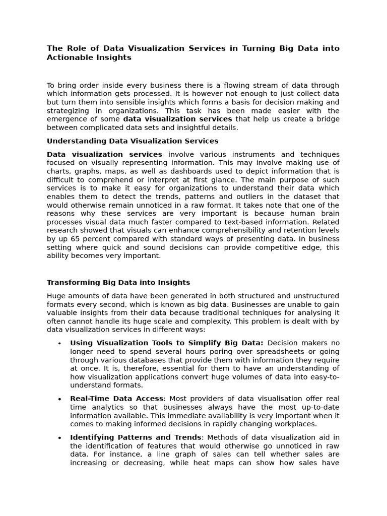 The Role of Data Visualization Services in Turning Big Data Into Actionable Insights | PDF ...