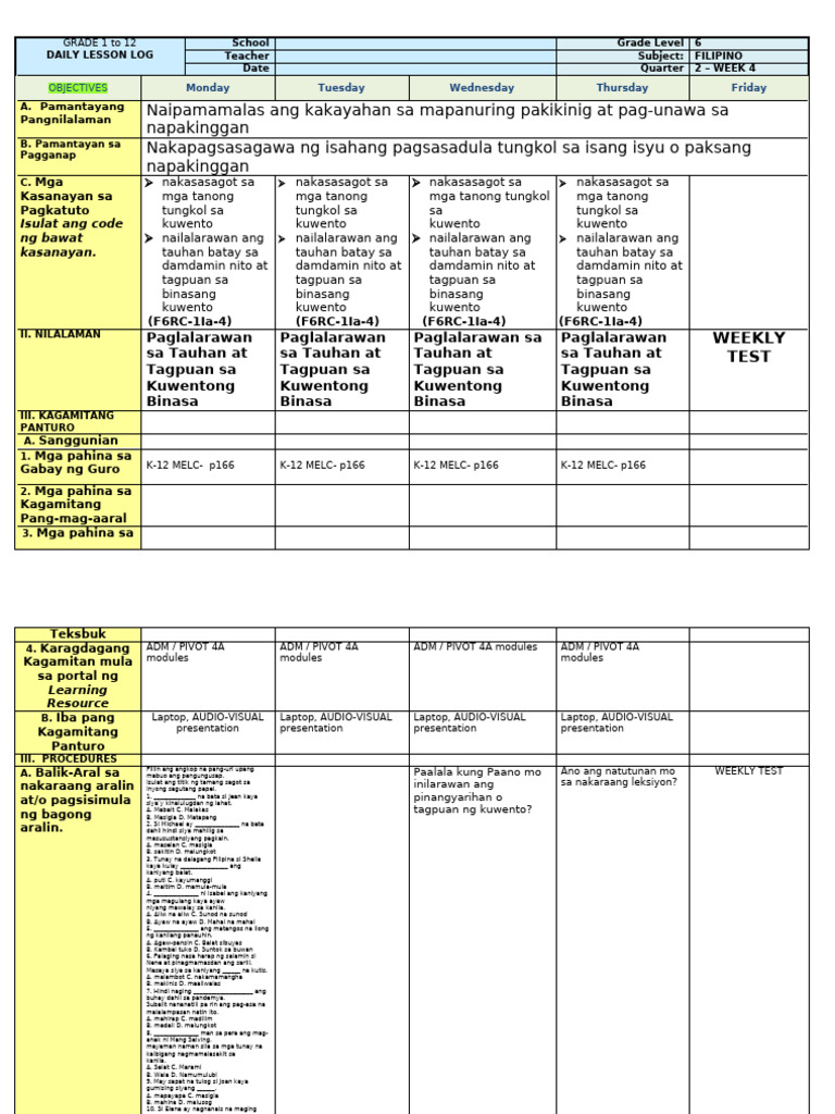 Week4 Dll Filipino | PDF