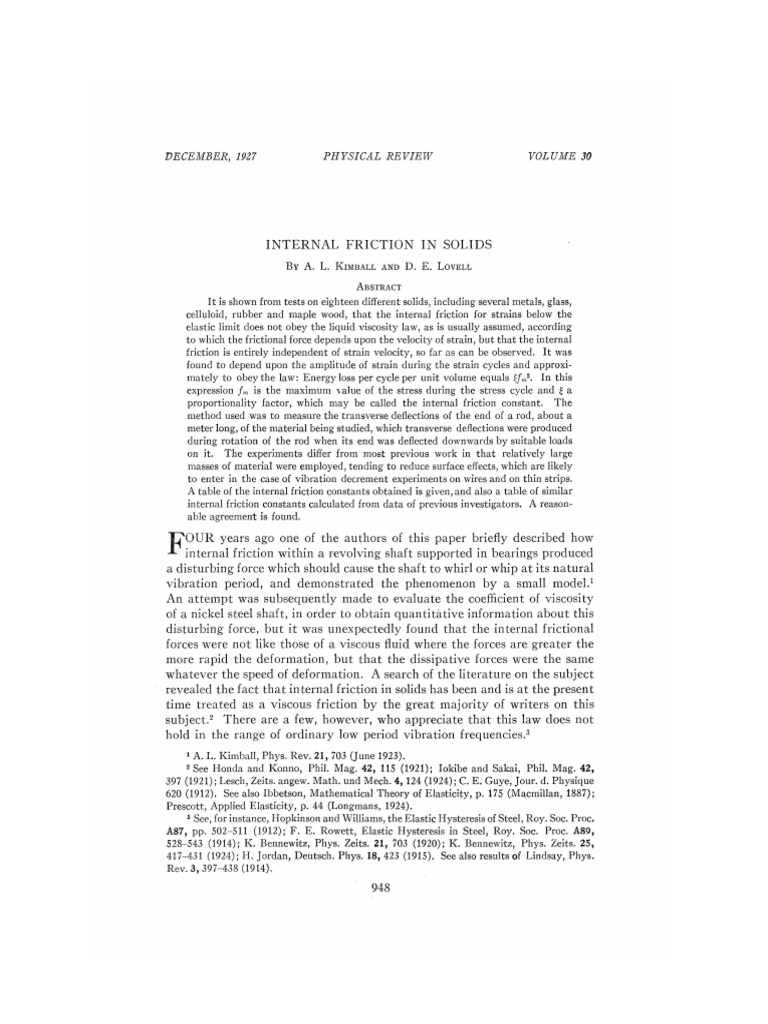 Internal Friction in Solids - Lovell | PDF | Friction | Stress (Mechanics)