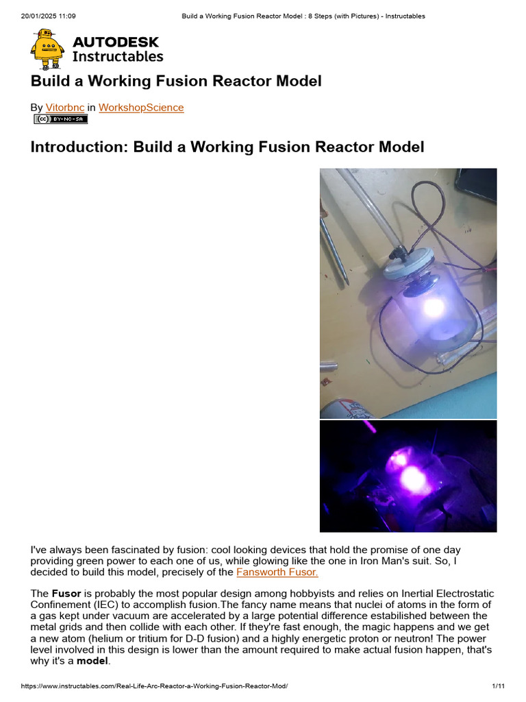 DIY Fusion Reactor Model Guide | PDF | Nuclear Fusion | Fusion Power