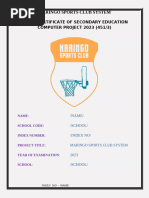 Maringo Sports Club System | PDF | Automation | Inventory