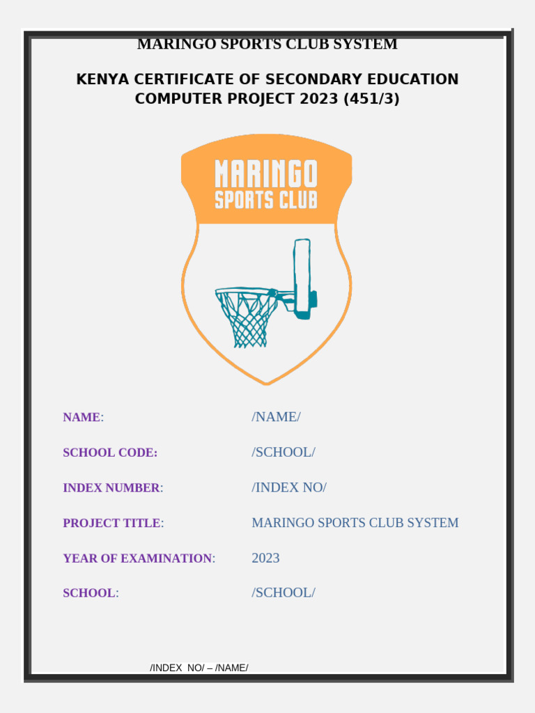 Maringo Sports Club Management System | PDF | Feasibility Study | Cost