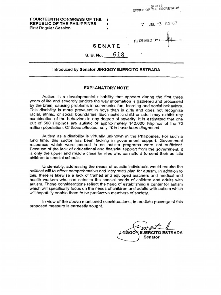 10% Rate Senate Bill Autism | PDF | Autism | Disability