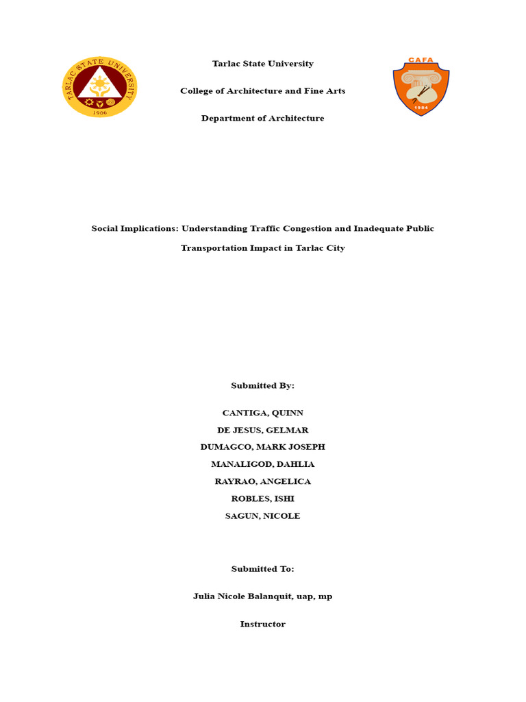 AP2 RESEARCH (1) | PDF | Transport | Traffic Congestion