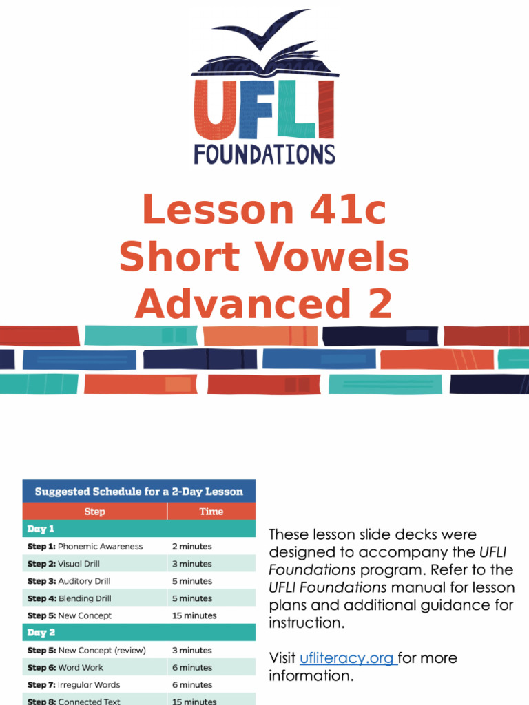 41c - Slides - UFLIFoundations Short Vowel Review | PDF