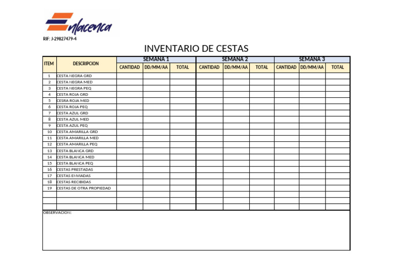 Control de Cestas | PDF