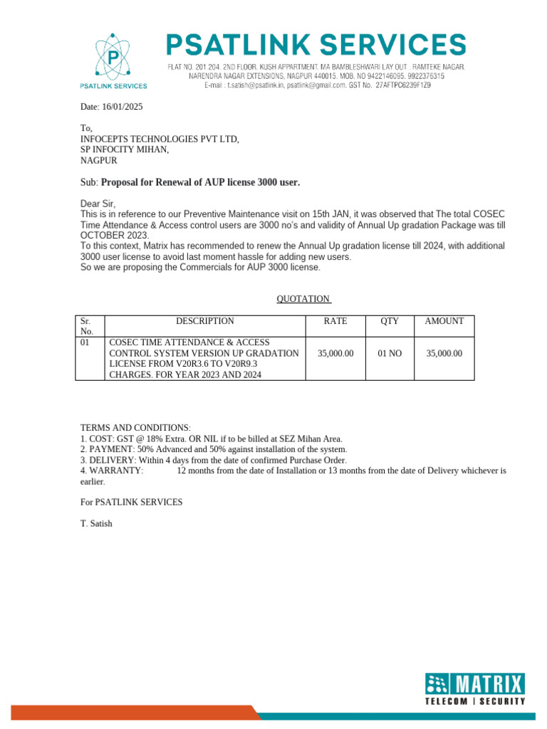 AUP License Renewal Proposal for 3000 Users | PDF