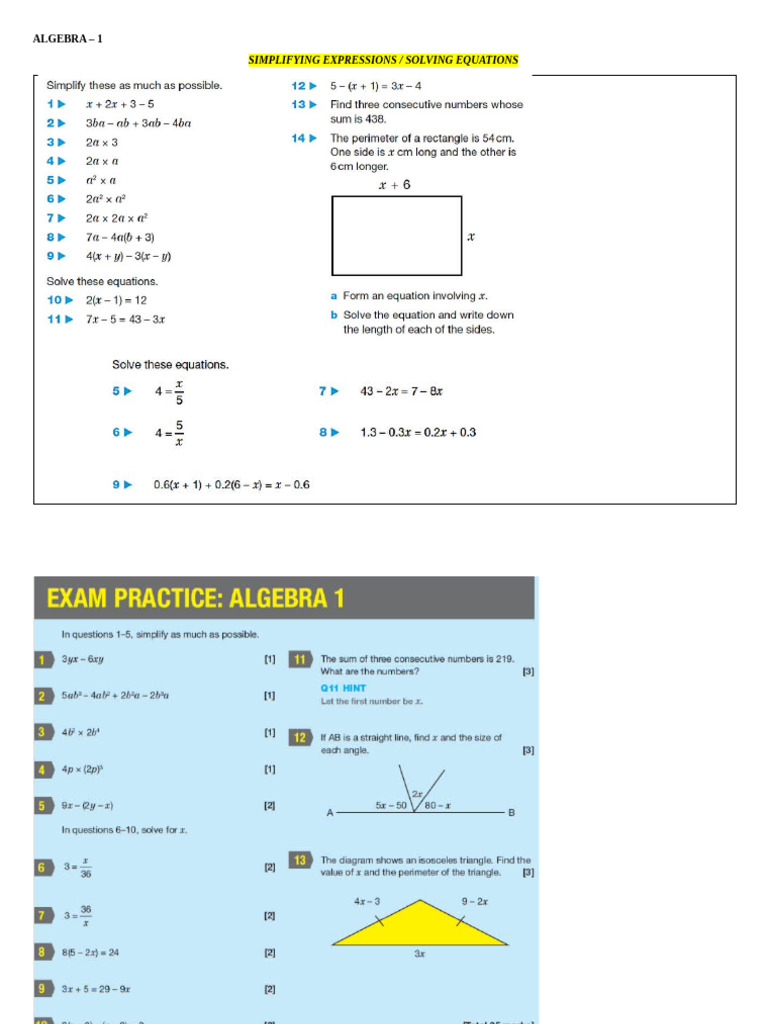 IGCSE Math Foundation Revision Algebra 1 | PDF