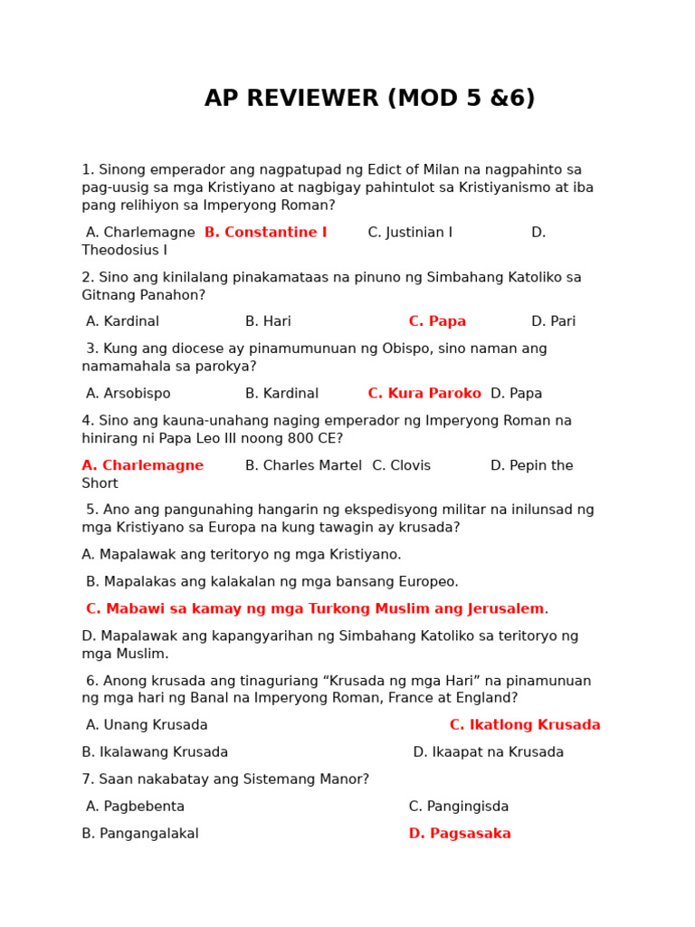 Ap Reviewer (Mod 5&6) | PDF