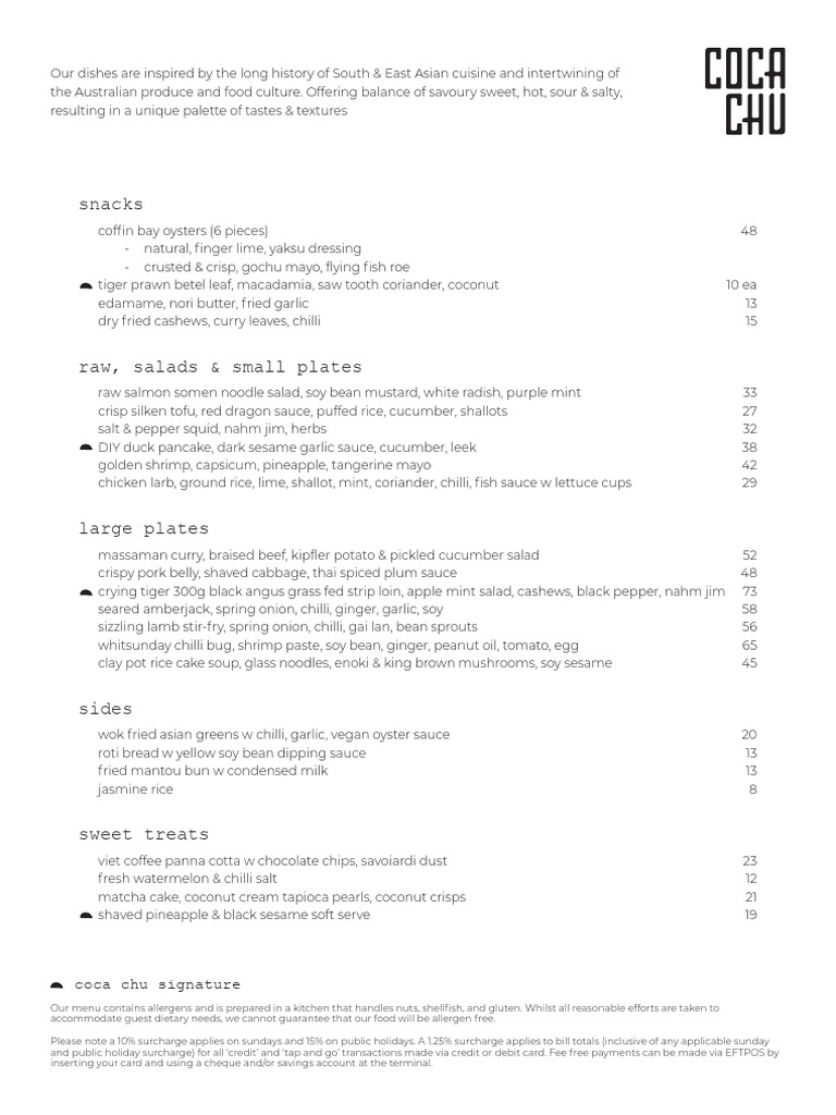 Menu Coca Chu | PDF | Curry | Sauce