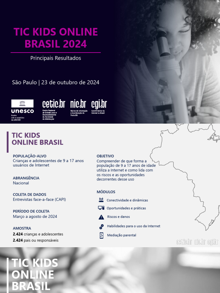 TIC Kids Online Brasil 2024: Resultados | PDF | Internet | Adolescência
