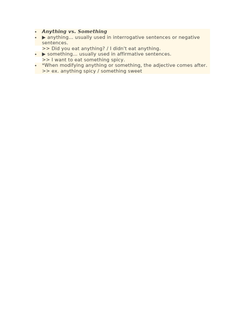 Anything Vs Something | PDF