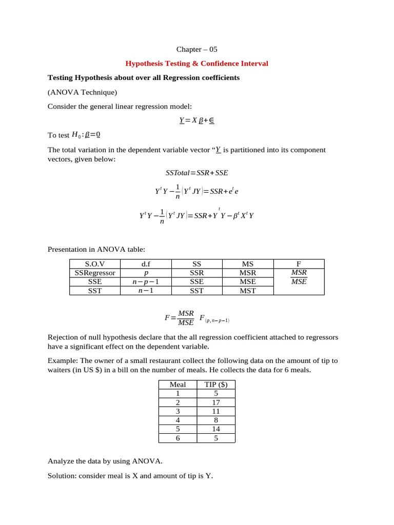Chapter 05 Inferences in GLRM | PDF | Linear Regression | Statistical Significance
