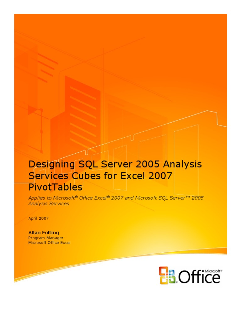 Excel Analysis Services Cubes Pivot Tables | PDF | Microsoft Excel | Microsoft Sql Server