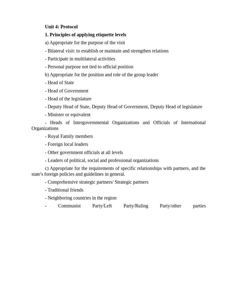 Protocol Etiquette Guidelines | PDF