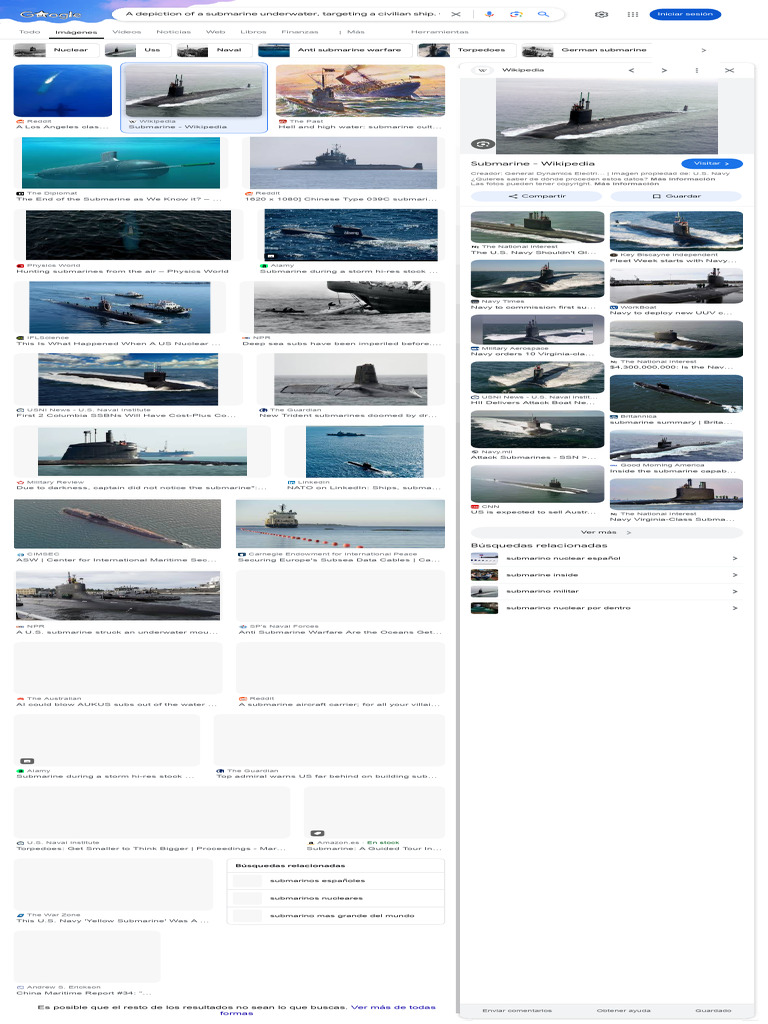 A Depiction of A Submarine Underwater, Targeting A Civilian Ship. Caption - Buscar Con Google ...