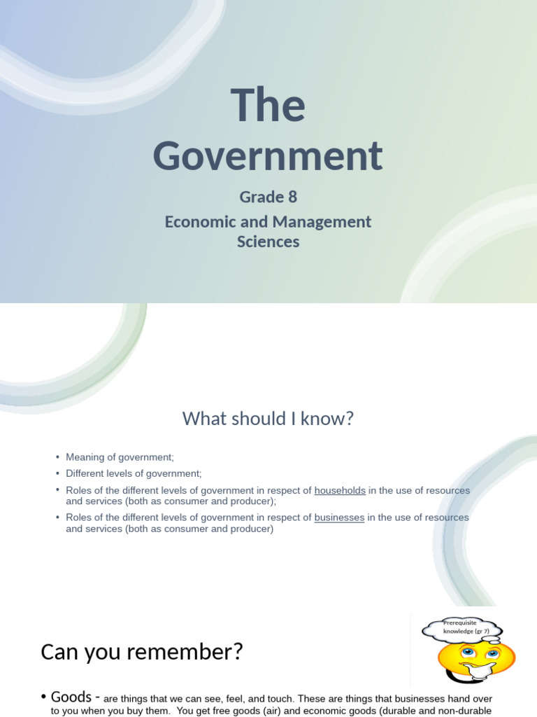 Understanding Government Roles in Economy | PDF | Goods | Labour Economics