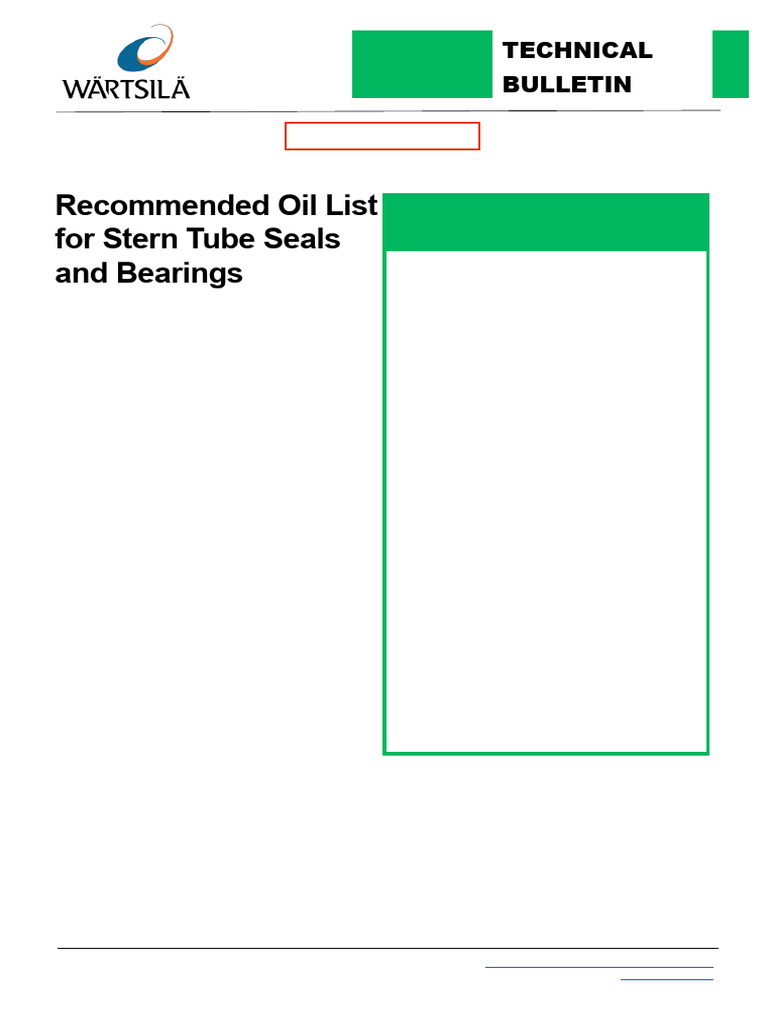 PROP95TB058 Recommended Oil List For Stern Tube S | PDF | Oils