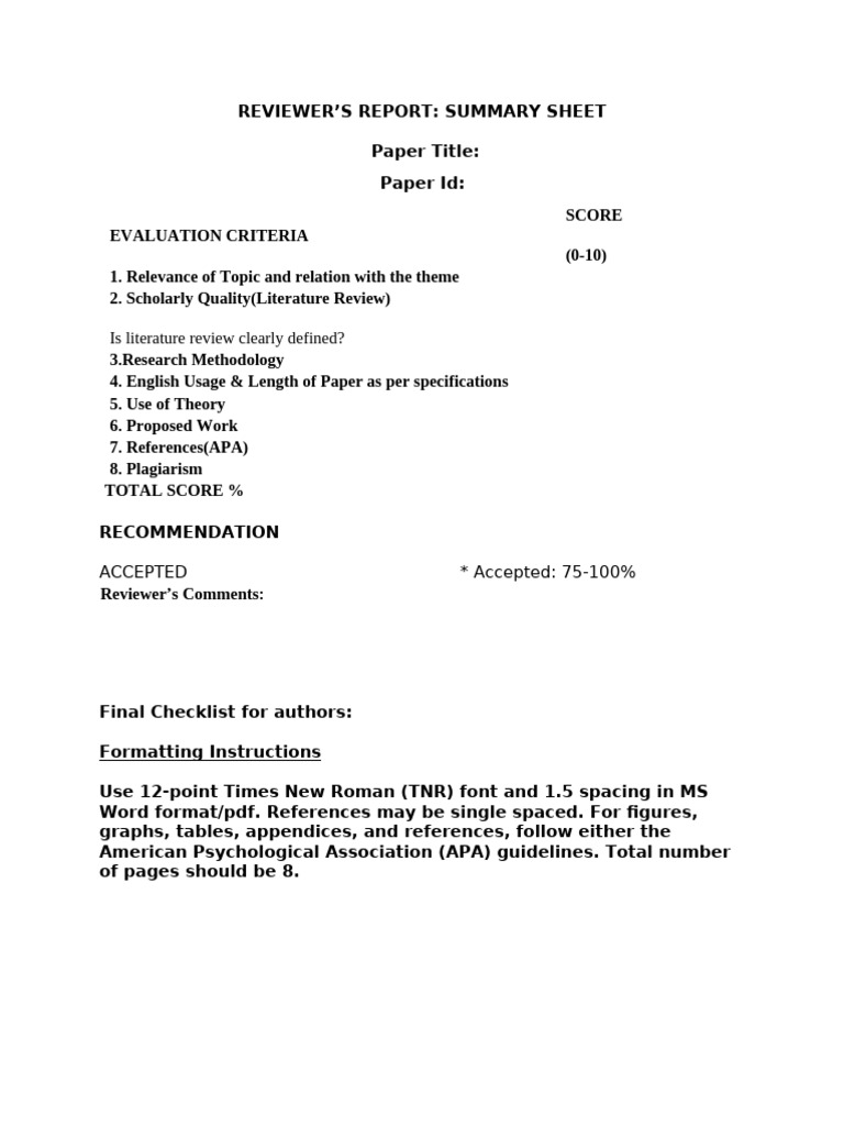 Academic Paper Review Guide | PDF