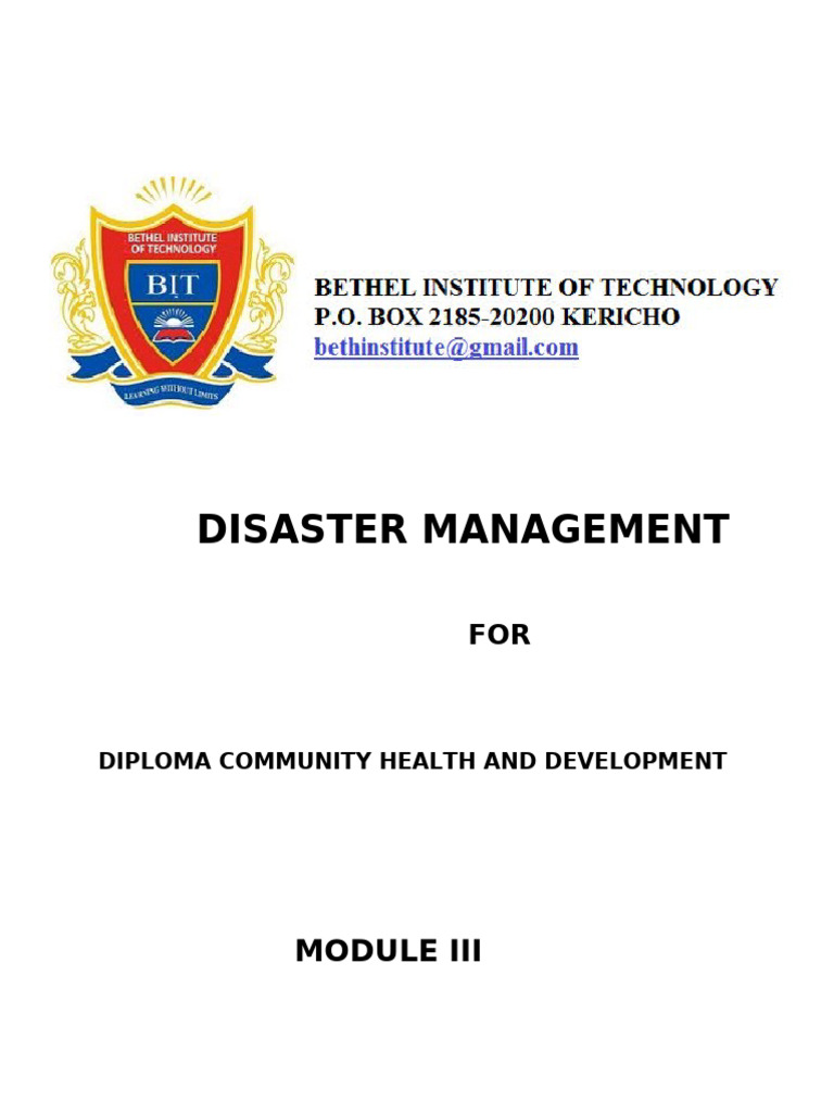 Disaster Management Training Module | PDF | Tropical Cyclones | Earthquakes