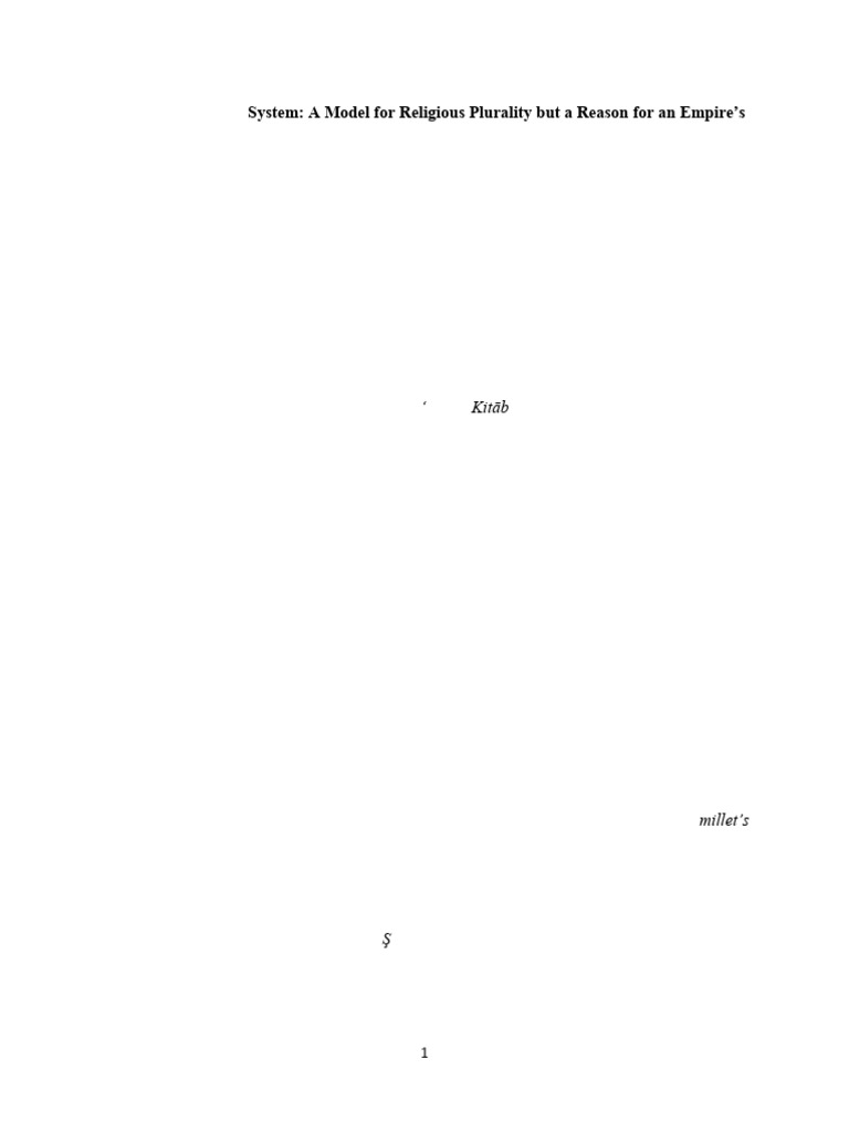 Islam and Pluralirsm and Orthodox Millet System | PDF | Ottoman Empire ...