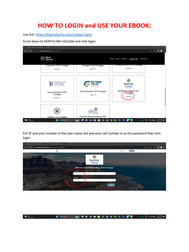 HOW TO LOGIN and USE YOUR EBOOK | PDF