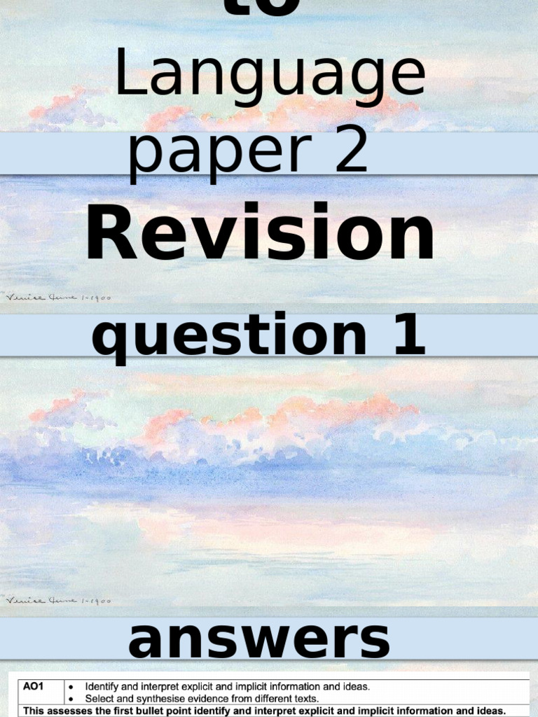 Paper 2 Revision Session 2024 | PDF | Cognition | Cognitive Science
