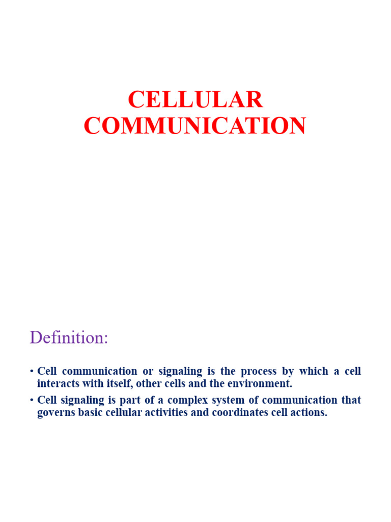 Cell Communication | PDF