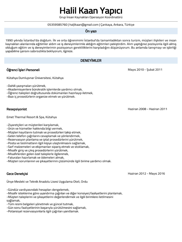 Dogru Ozgecmis Ornegi | PDF