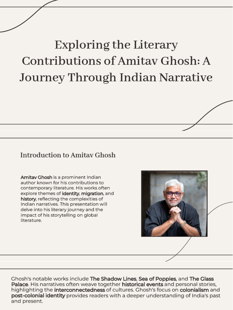 Slidesgo Exploring The Literary Contributions of Amitav Ghosh A Journey Through Indian Narrative ...