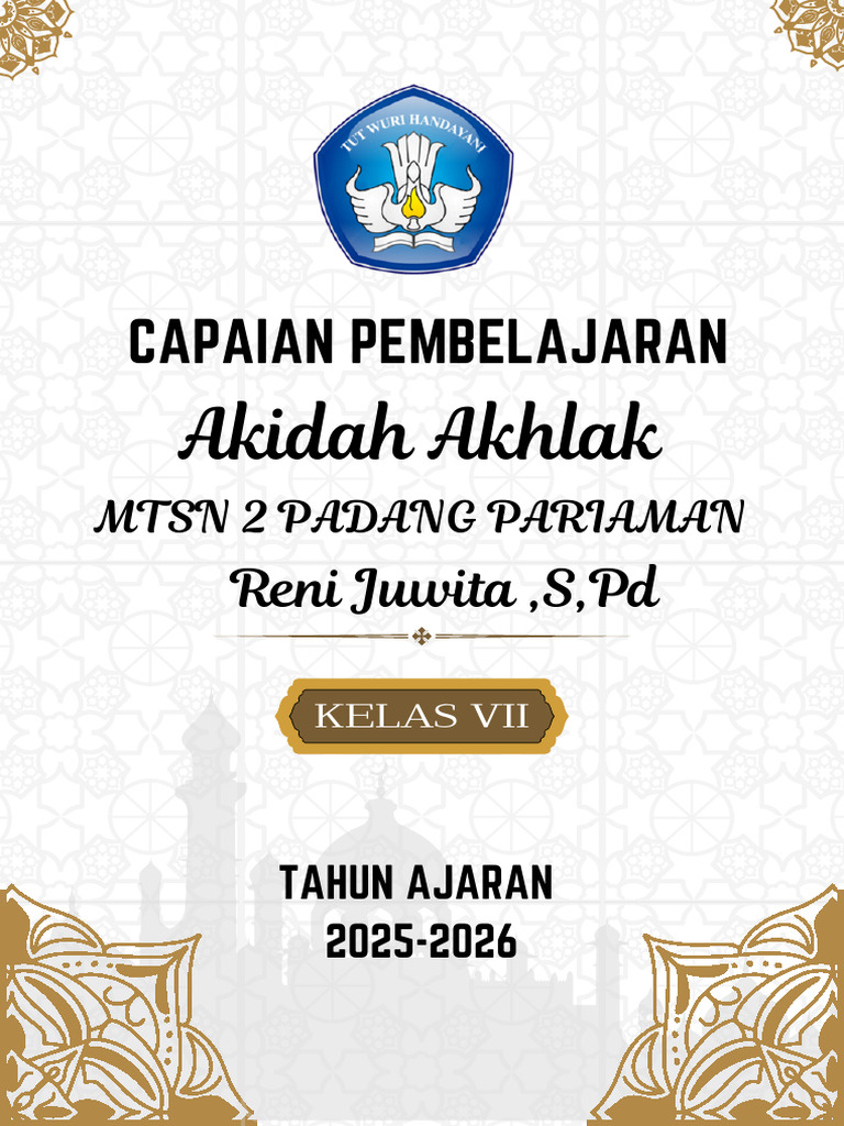 Cover Adm Akidah Akhlak Kelas Vii | PDF