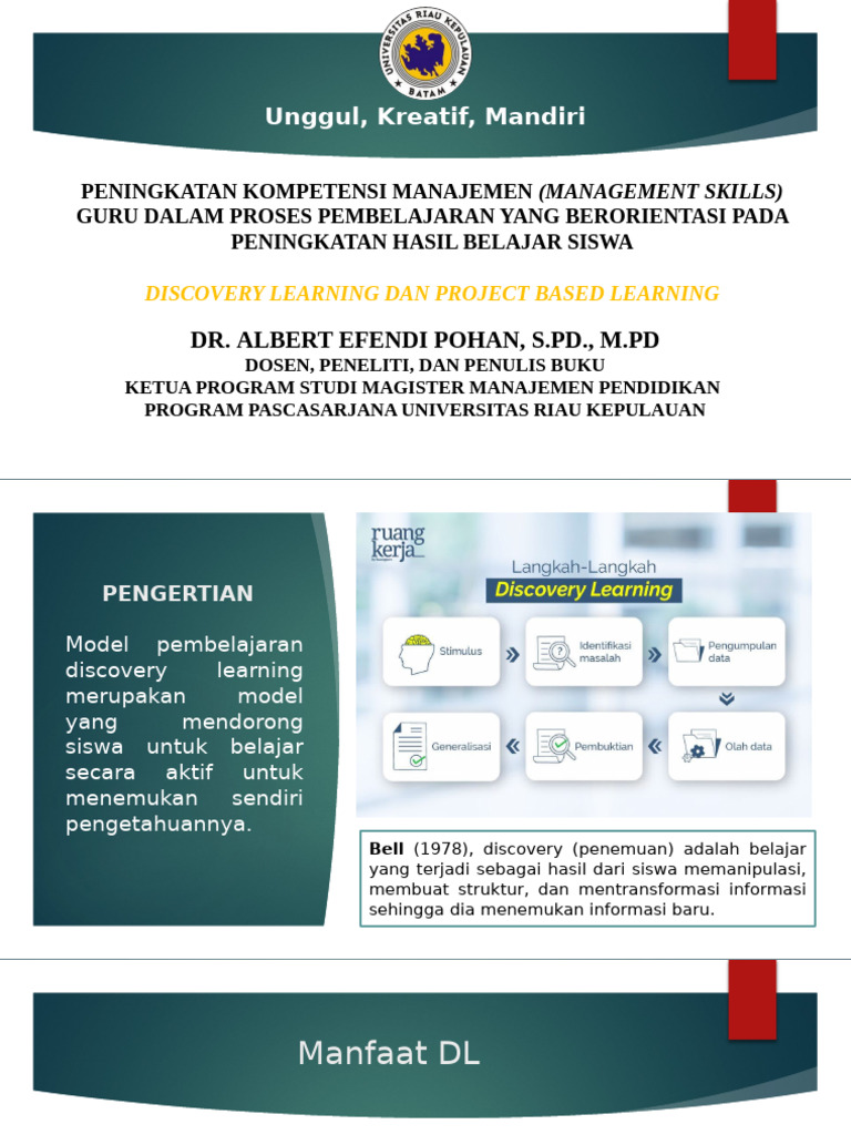 Ppt _ Discovery Learning and Project Based Learning | PDF