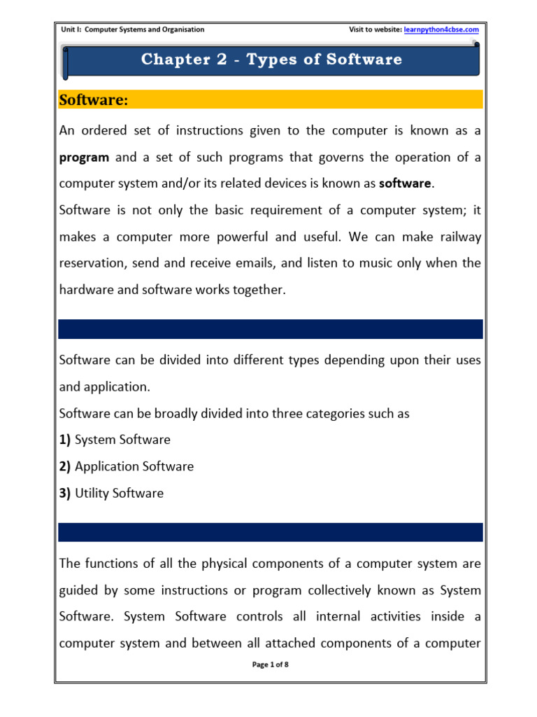 2. Types of Software | PDF | Computer File | Operating System