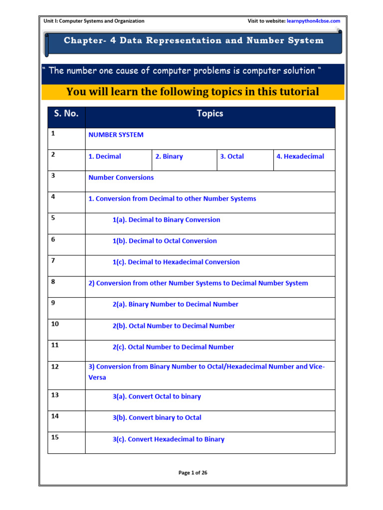 Data Representation and Number System-1 | PDF | Character Encoding ...