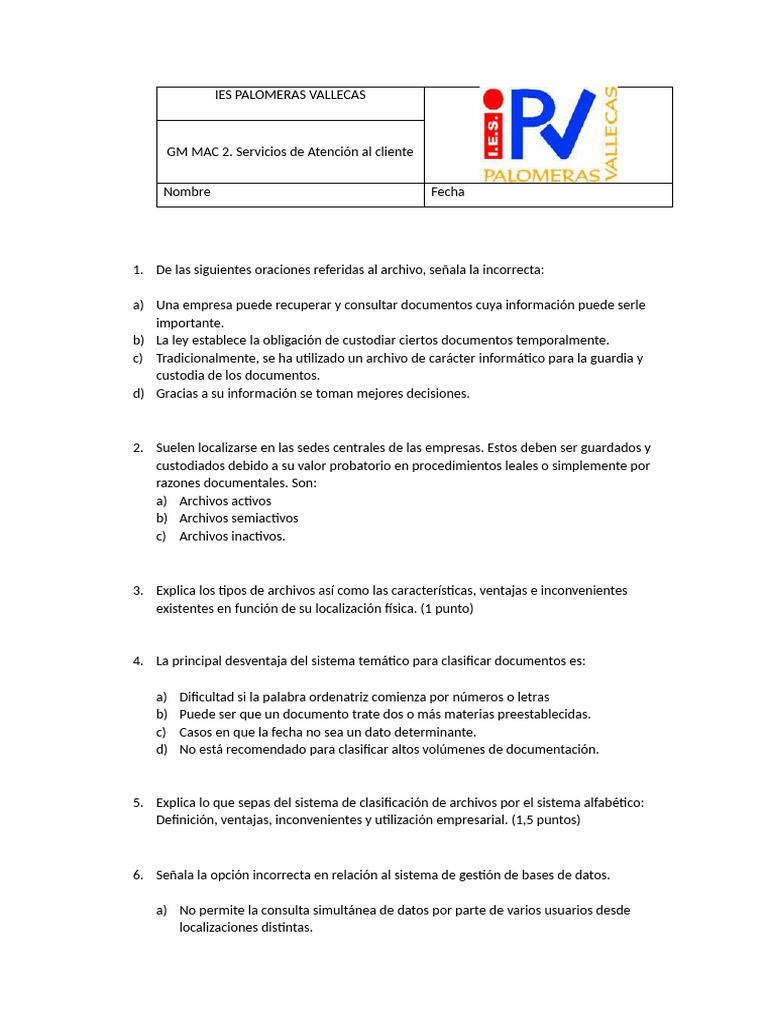 Examen SAC 5 | PDF