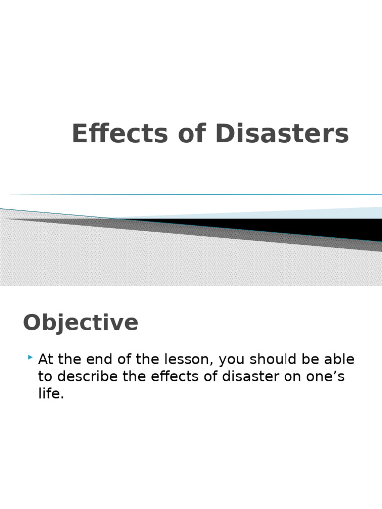 Impact of Disasters on Health and Society | PDF | Psychological Trauma ...