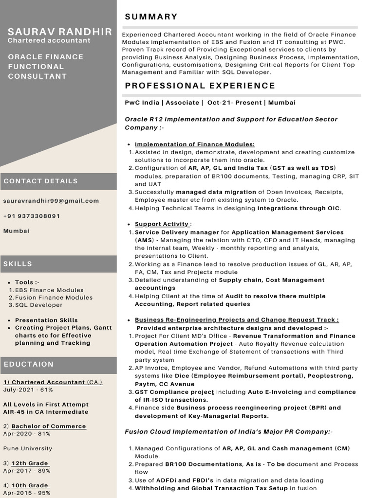 CA_Saurav_Randhir_FIN_Func | PDF | Computing | Business